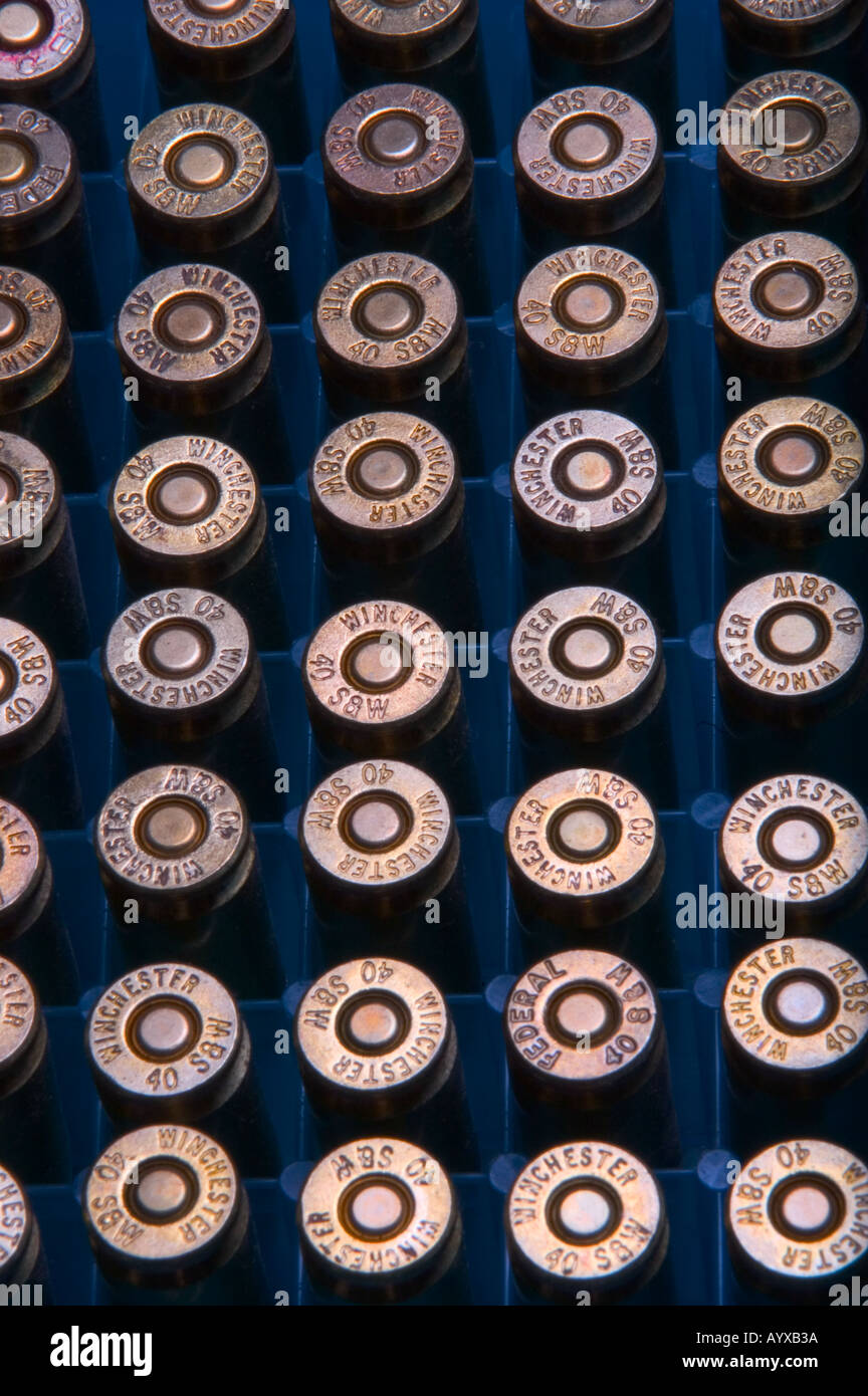 Handgun ammunition bullets Stock Photo - Alamy
