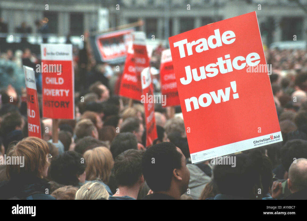 Make Poverty History rally Trafalgar Square London 3rd Feb 2005 justice ...