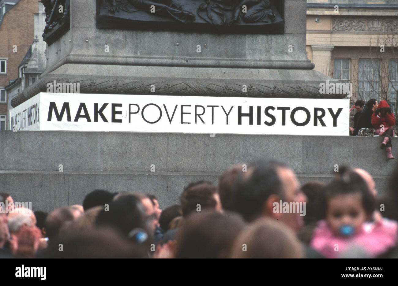 Make Poverty History rally Trafalgar Square London 3rd Feb 2005 justice ...