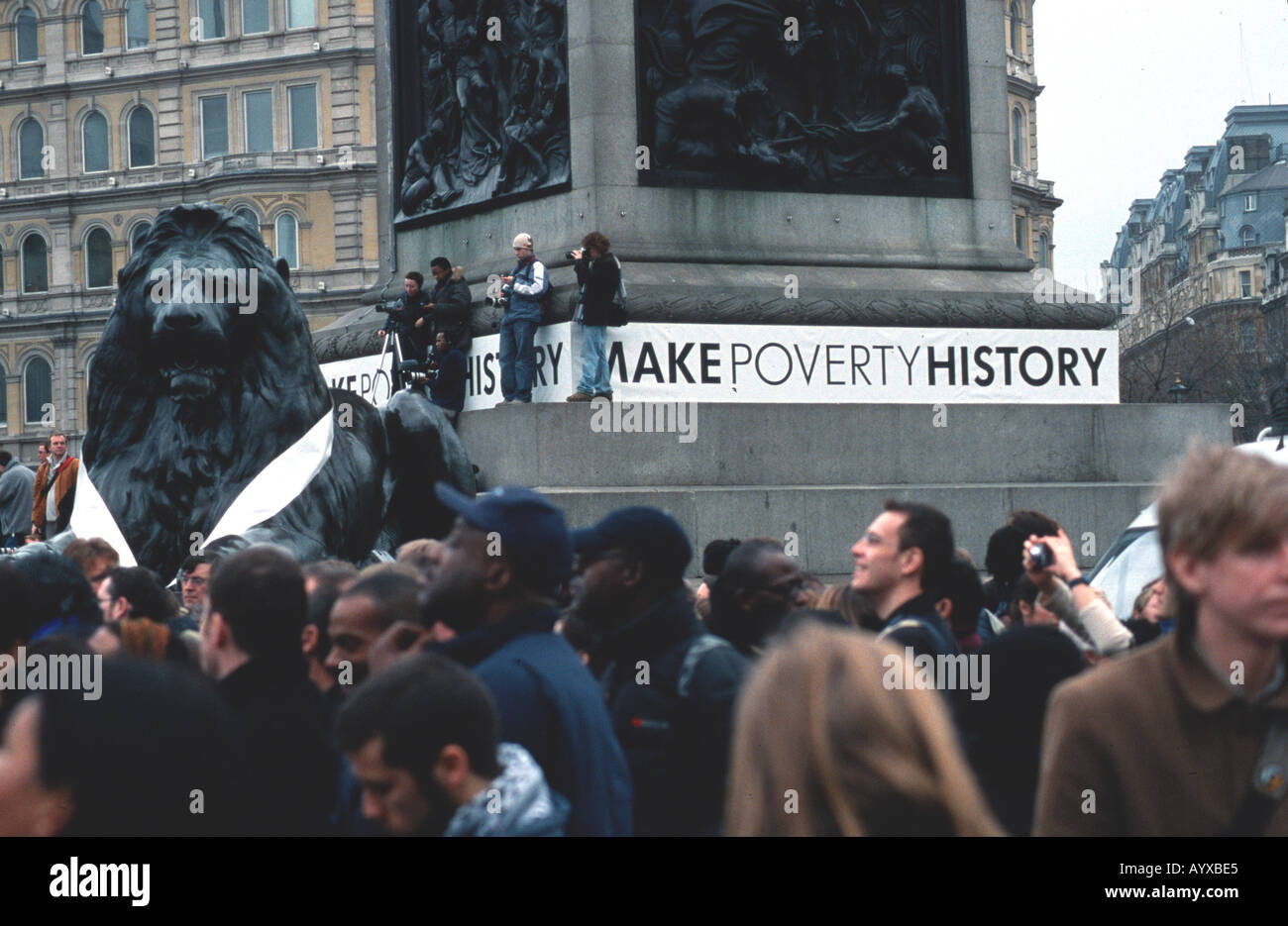 Make Poverty History rally Trafalgar Square London 3rd Feb 2005 justice ...