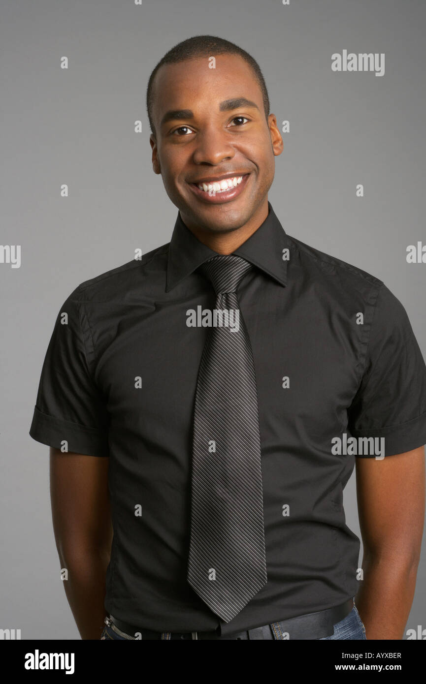 Cheerful black man smiling camera hi-res stock photography and images ...
