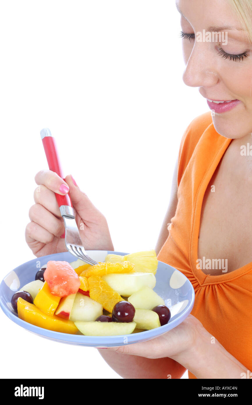 Young Woman Eating Fruit Salad Model Released Stock Photo - Alamy Young Woman Eating Fruit Salad Model Released Stock Photo - Alamy