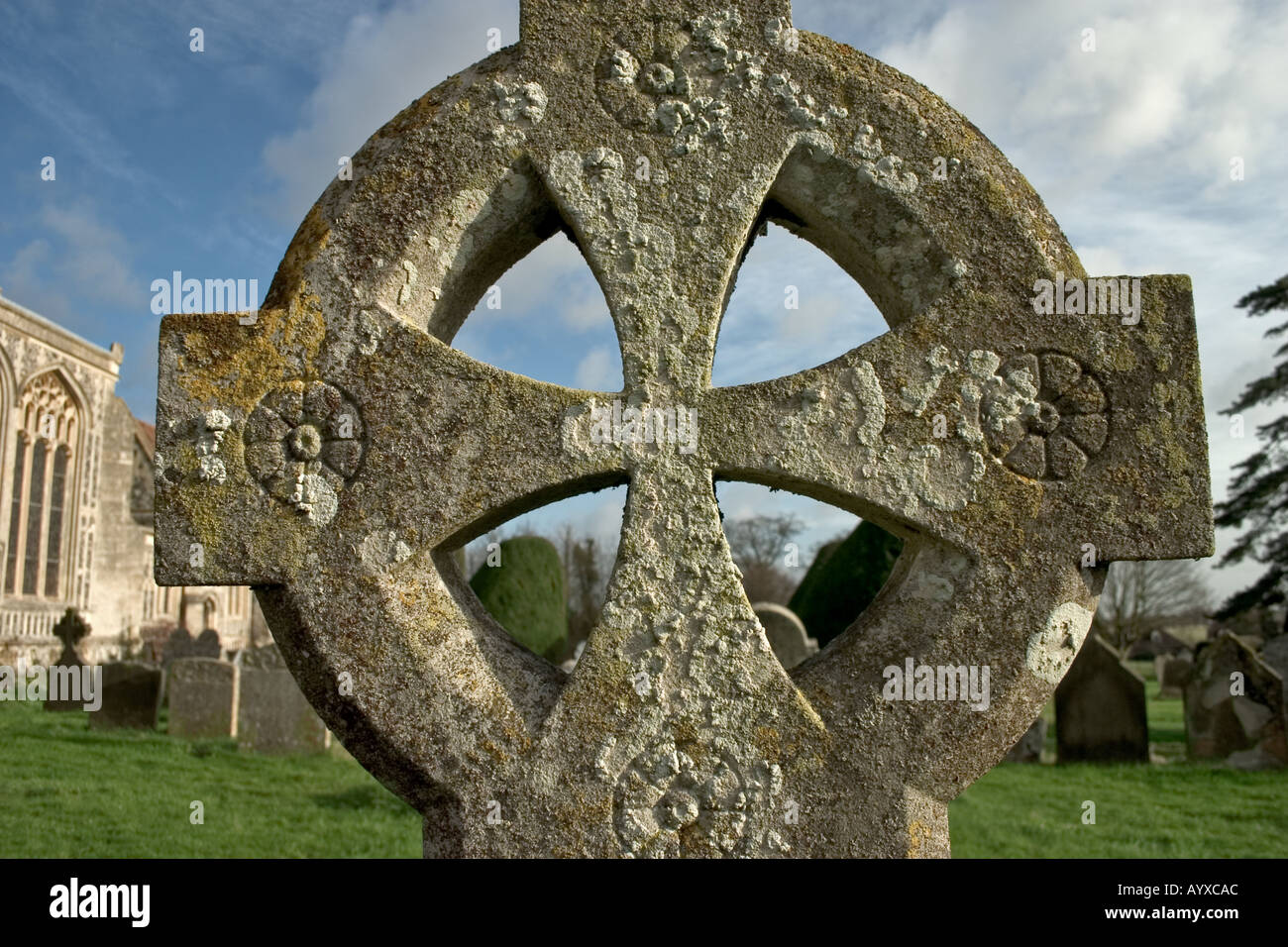 Ancient Cross in Churchyard Stock Photo - Alamy