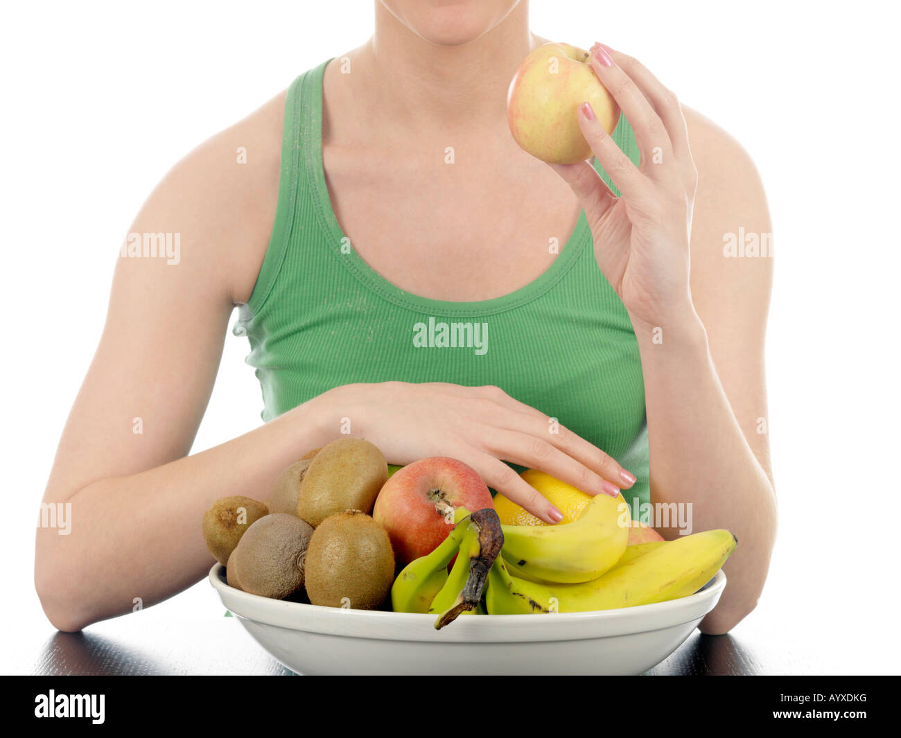 Young Woman Eating and Apple Model Released Stock Photo - Alamy