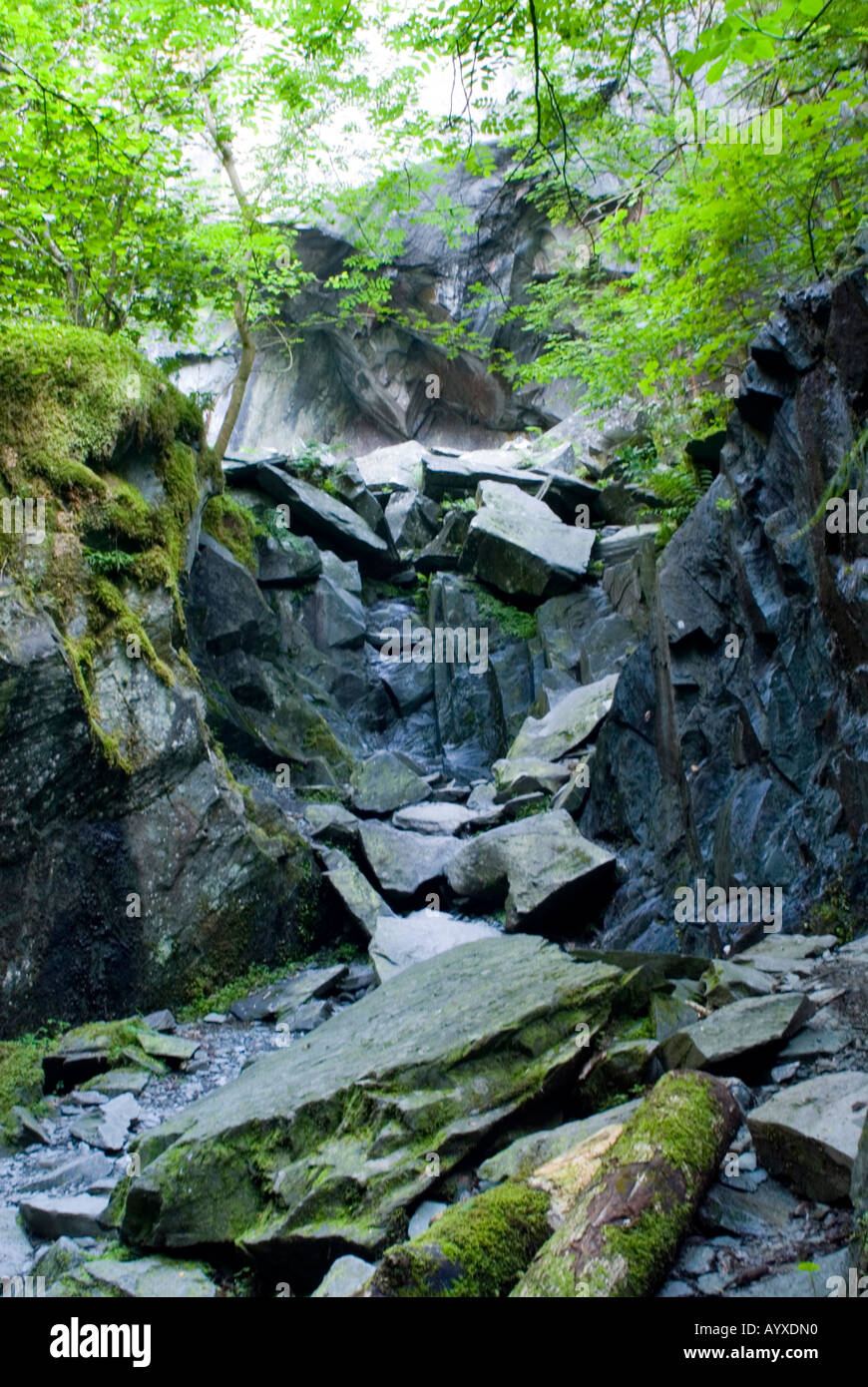 Hodge Close slate quarry. Little Langdale, Cumbria, England UK. This is ...