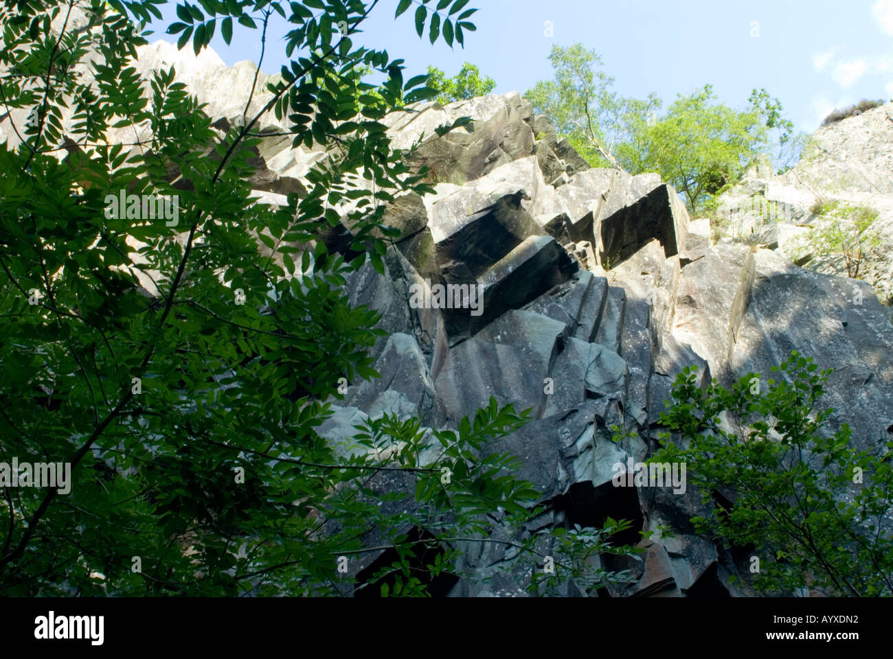 Hodge Close slate quarry. Cumbria, England UK. This is a disused Slate ...