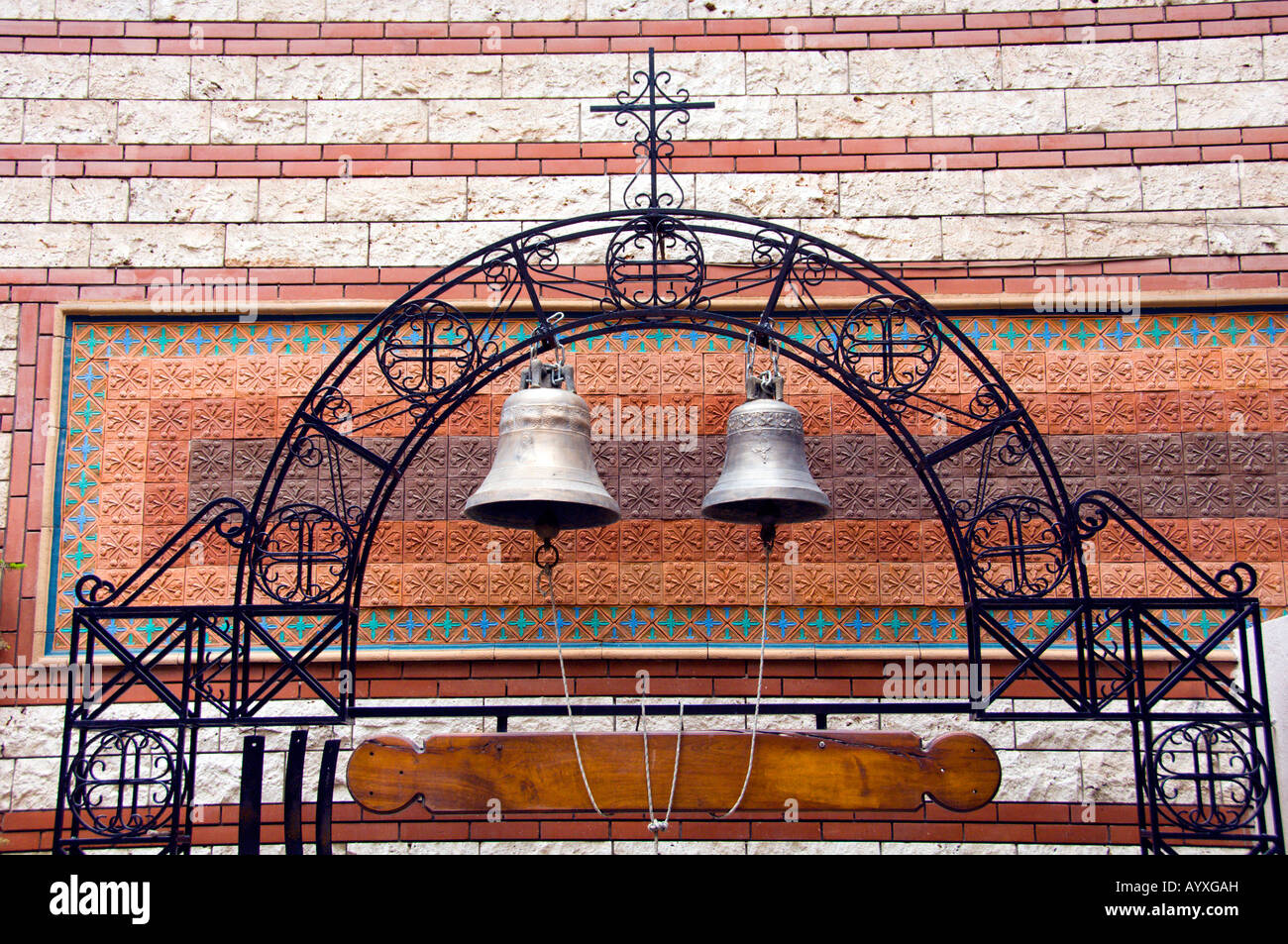 Church bells in a byzantine church in Thessaloniki Greece Stock Photo ...
