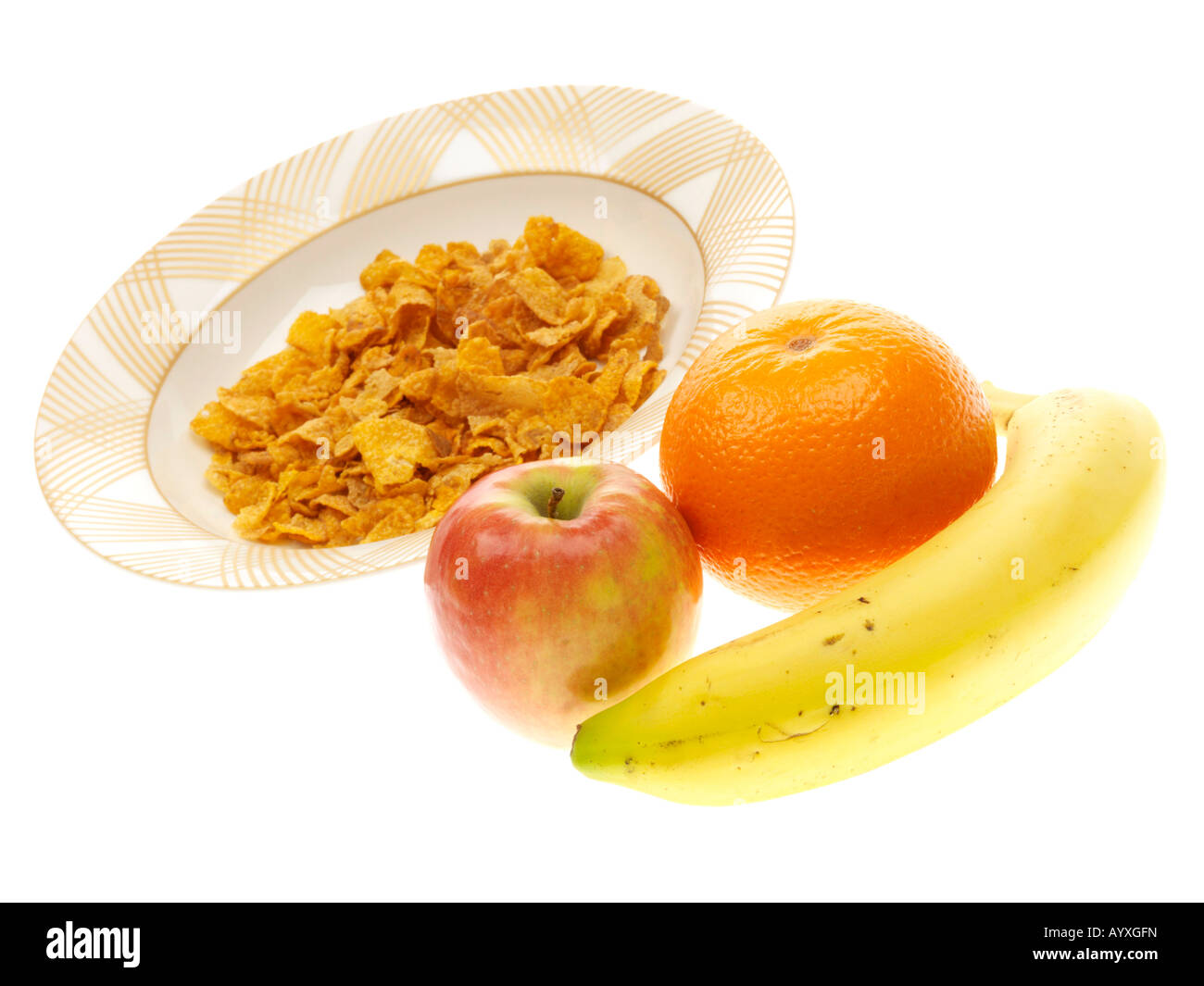 Bowl of Cornflakes with Fruit Stock Photo - Alamy