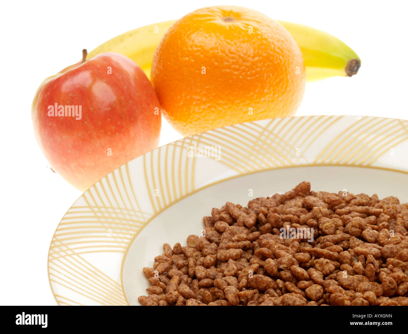 Bowl of Coco Pops with Fruit Stock Photo - Alamy