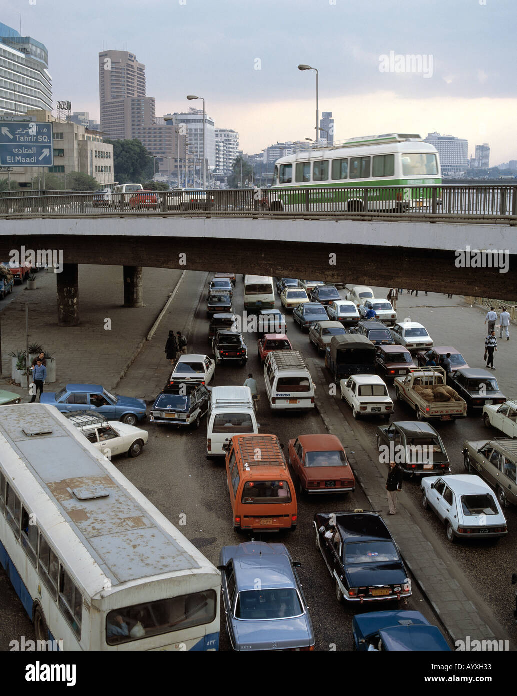 Egypt, ET-Cairo, traffic, motor cars, traffic jam, collapse, chaos ...