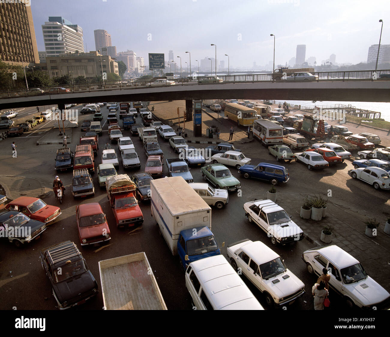 Egypt, ET-Cairo, traffic, motor cars, traffic jam, collapse, chaos ...