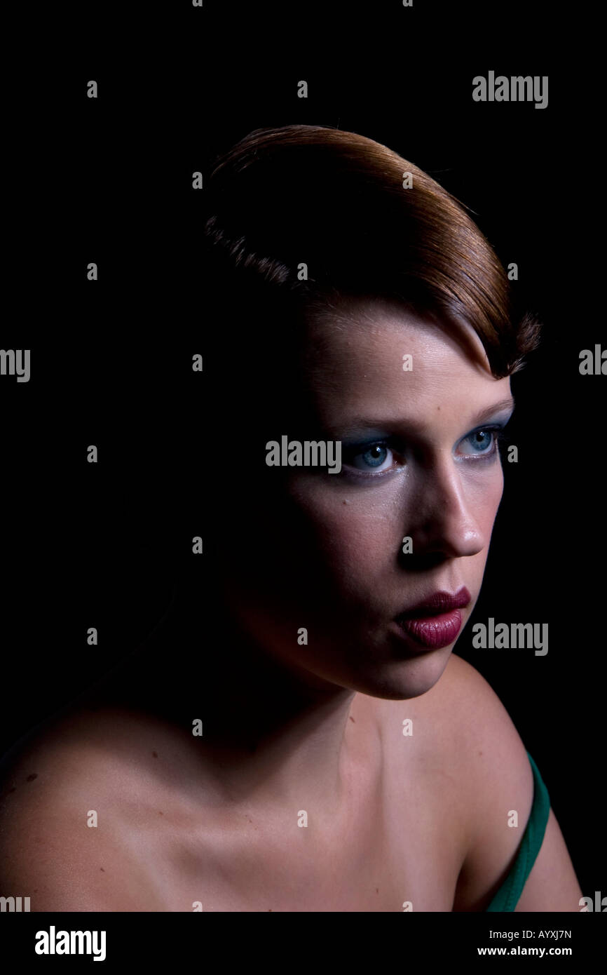 girl against a black background Stock Photo - Alamy