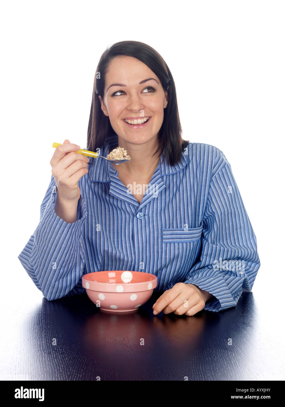 Young Woman eating Muesli Model Released Stock Photo - Alamy