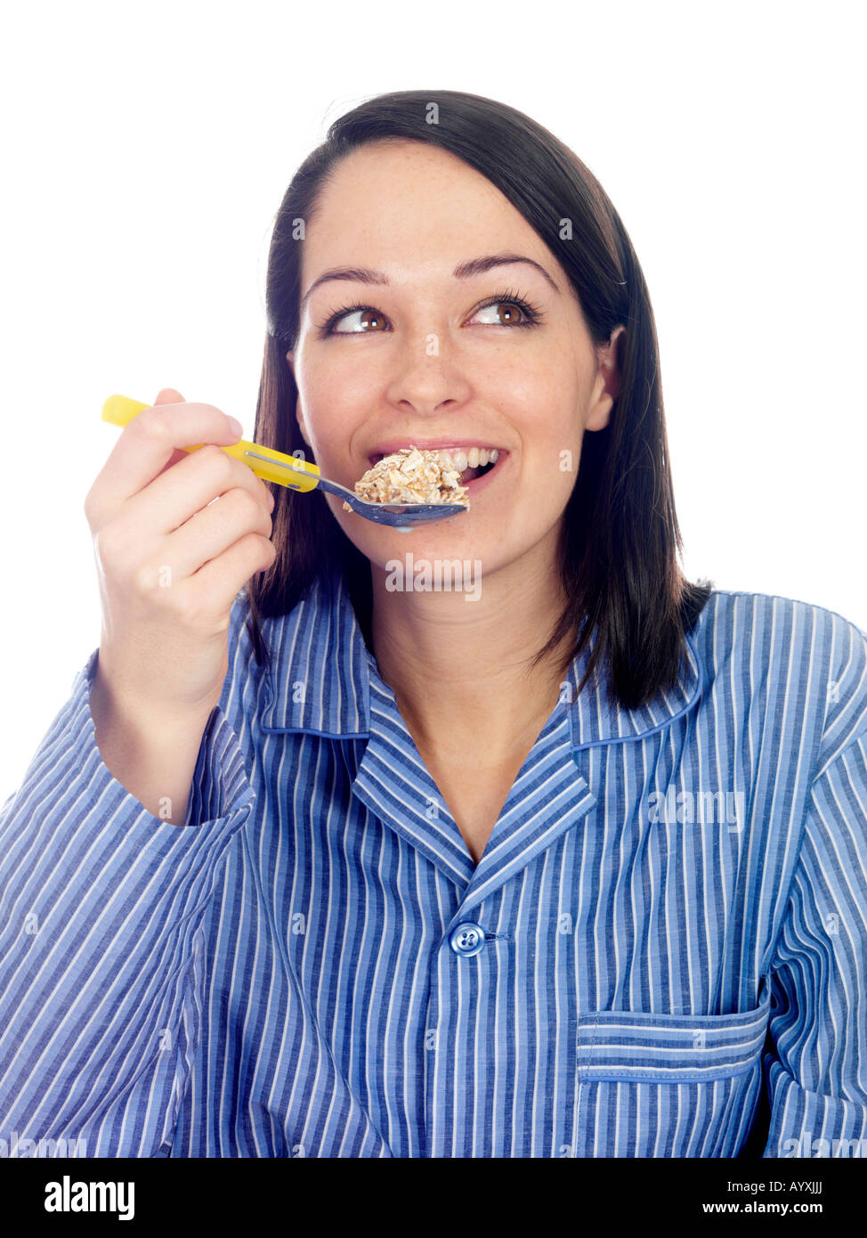 Young Woman eating Muesli Model Released Stock Photo - Alamy