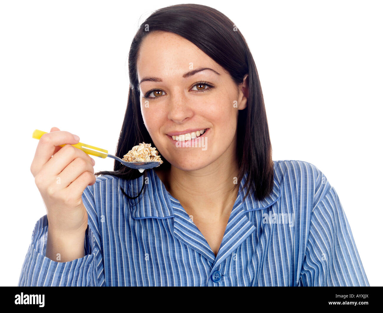 Young Woman eating Muesli Model Released Stock Photo - Alamy