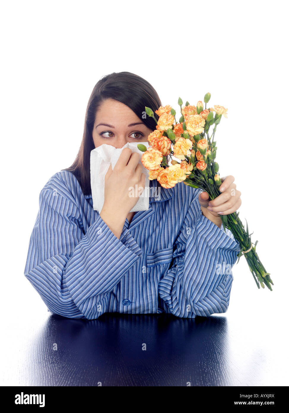 Young Woman with Hayfever Model Released Stock Photo - Alamy