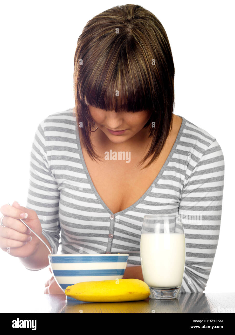 Teenager Eating Breakfast Model Released Stock Photo - Alamy
