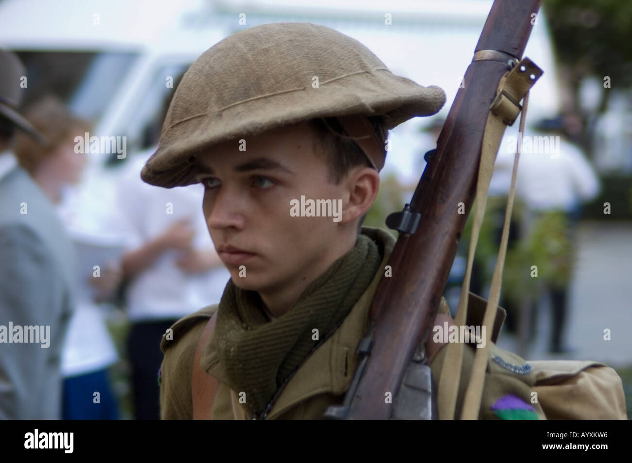 Re-creationist in Australian WW1 diggers Battle dress uniform Stock ...