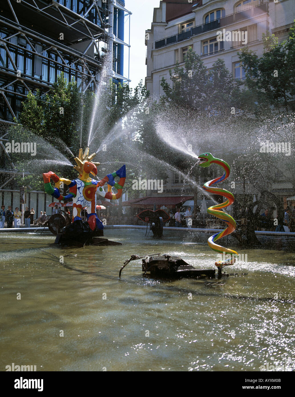 France, F-Paris, Centre Pompidou, spring, modern art, well figure Stock ...