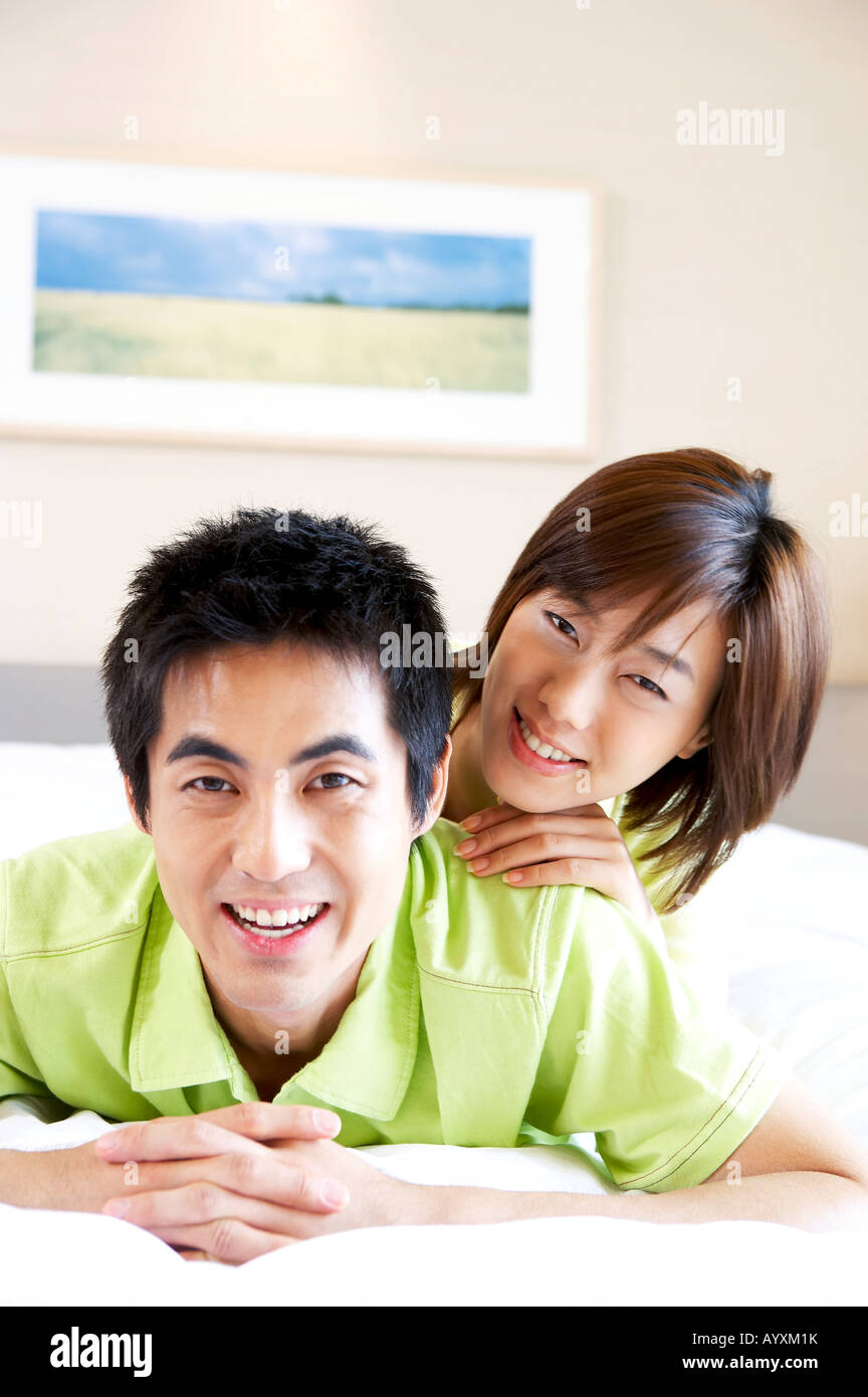 Man woman lay on bed hi-res stock photography and images - Alamy