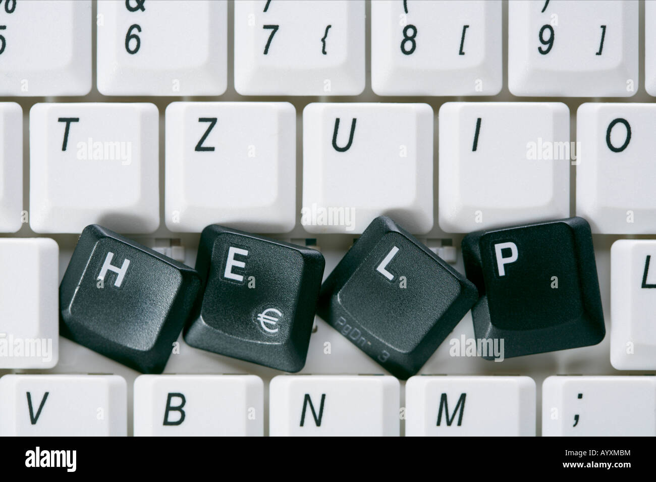 Single word HELP of black keys on computer keyboard Stock Photo - Alamy