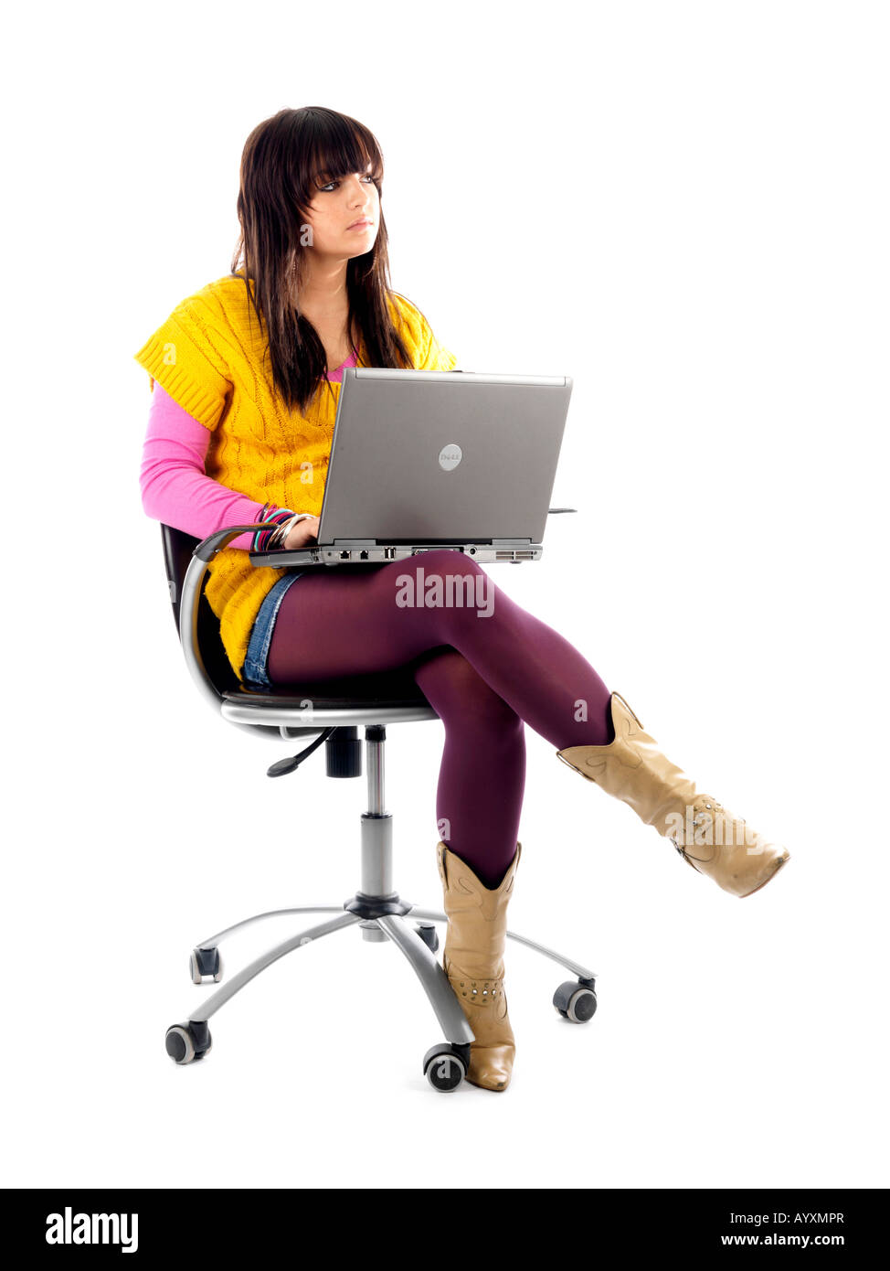 Young Woman Using Laptop Model Released Stock Photo - Alamy