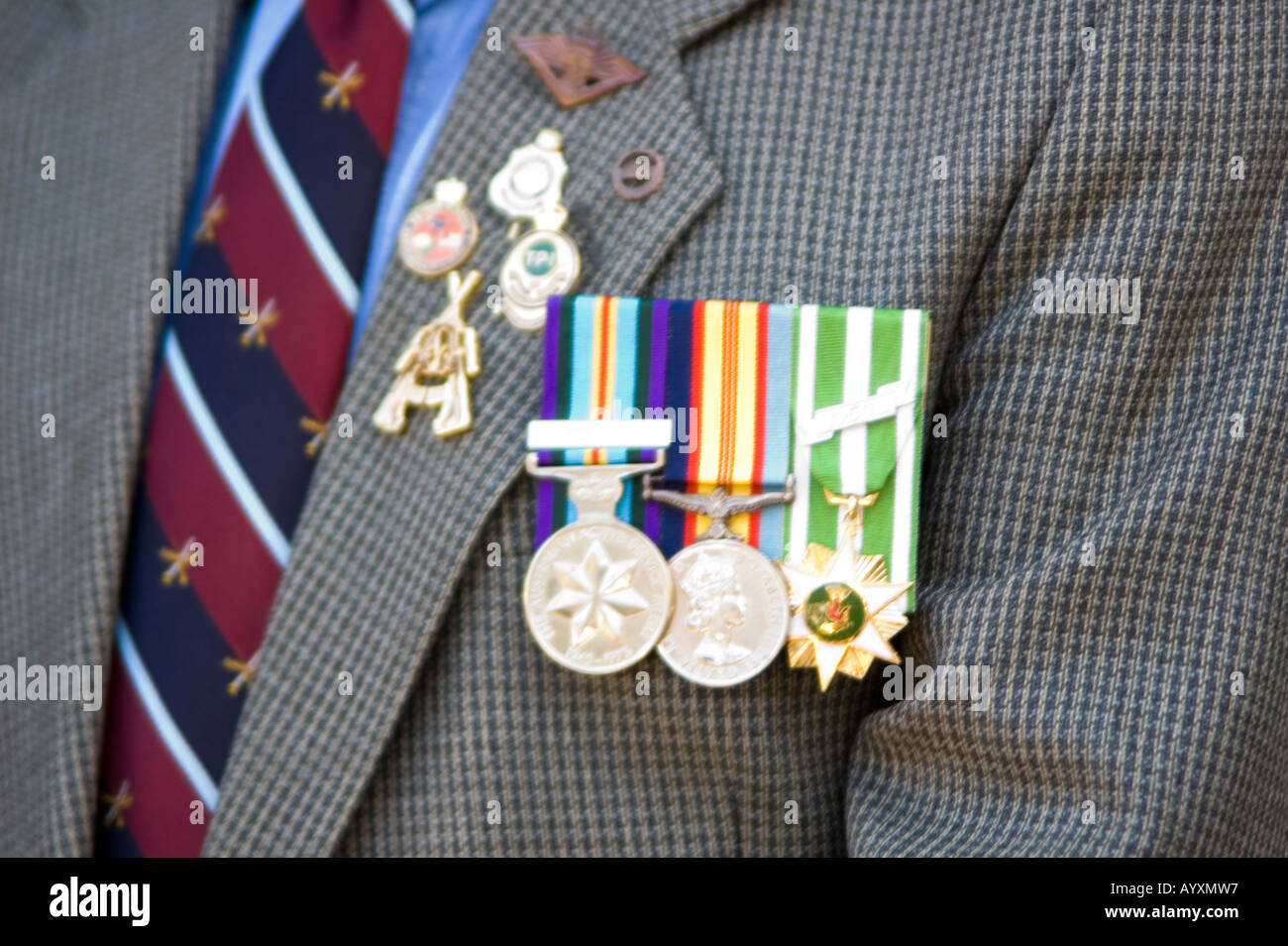 Medals and badges on suit ANZAC day Australia Viet South Vietnam Army ...