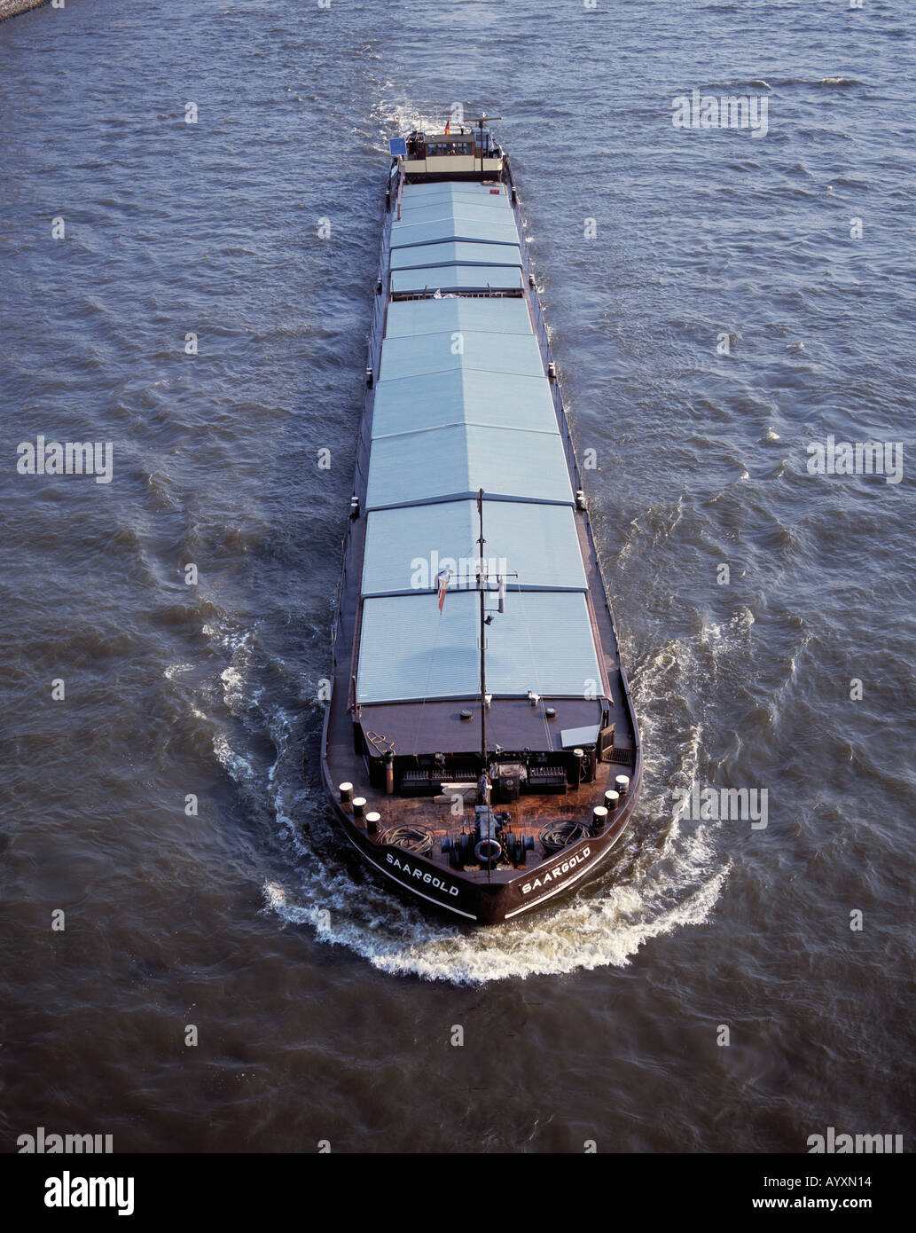 container ship on the Rhine, cargo ship, freighter, freight, package ...