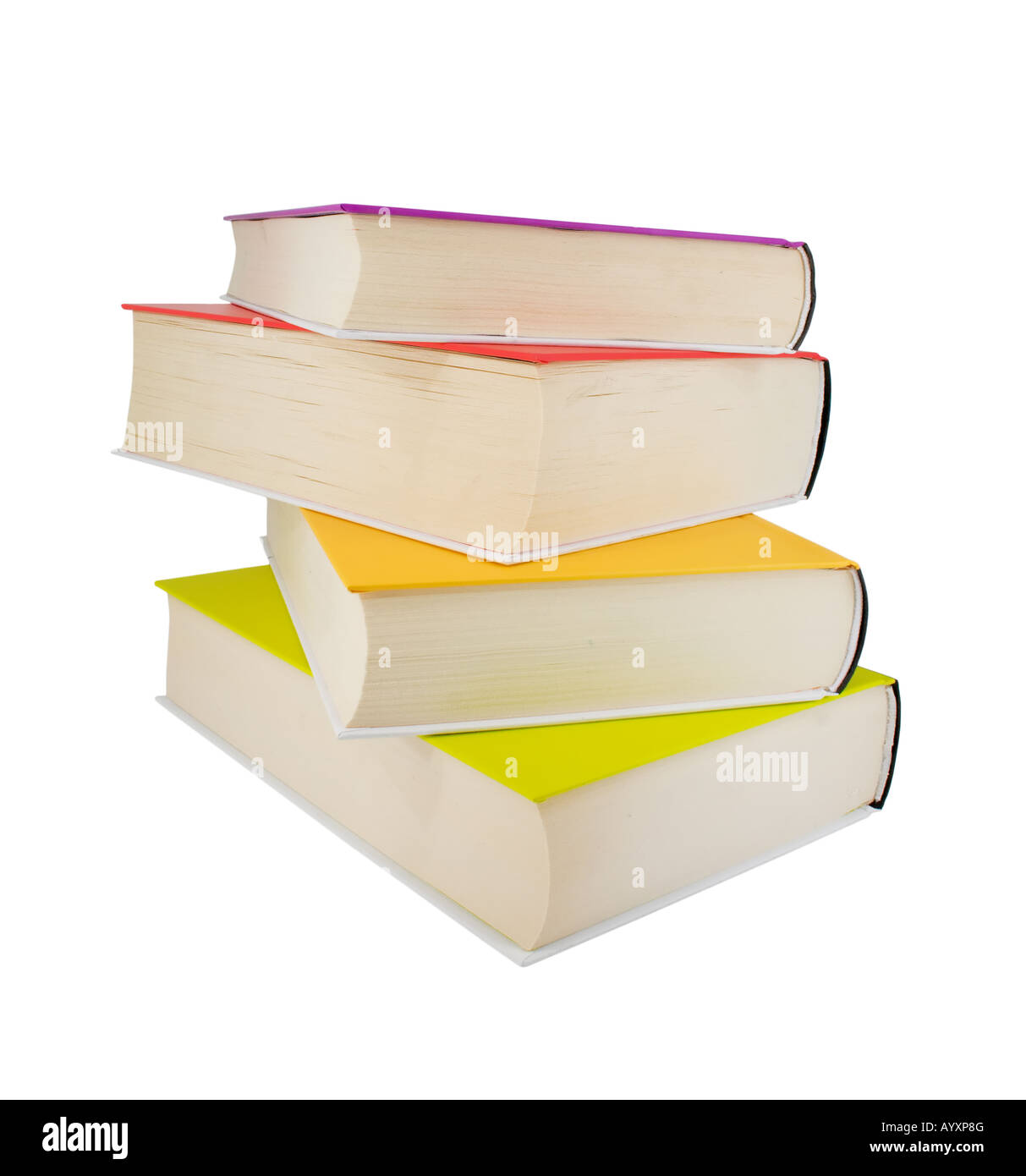Pile of colorful books isolated on white Stock Photo - Alamy