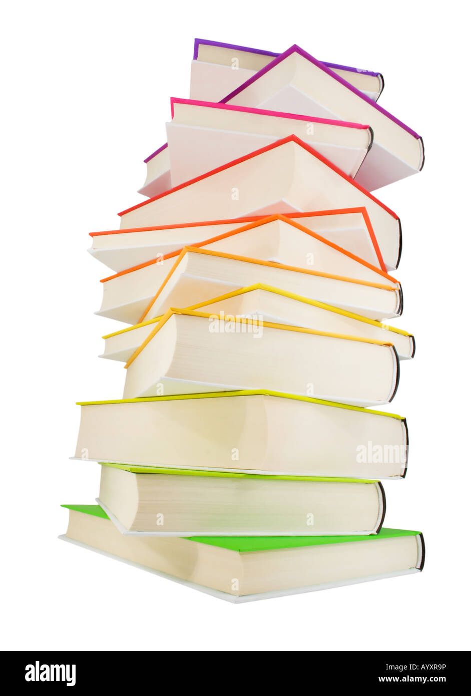 Pile of colorful books isolated on white Stock Photo - Alamy