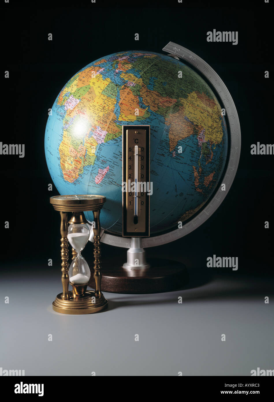 environment, globe, sand-glass, thermometer, worlds temperature Stock ...