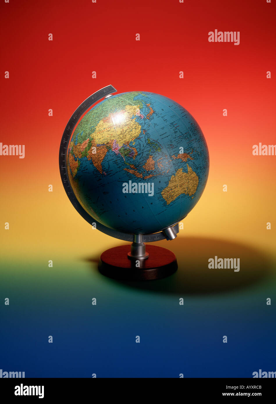 globe, background, red, yellow, blue Stock Photo - Alamy