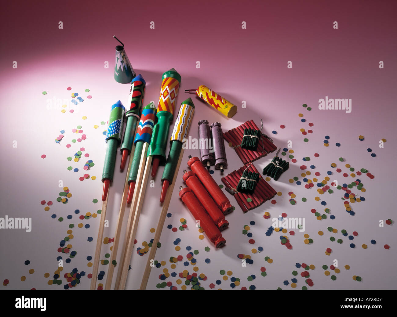 New Years Eve, turn of the year, firecrackers, rockets, confetti Stock ...