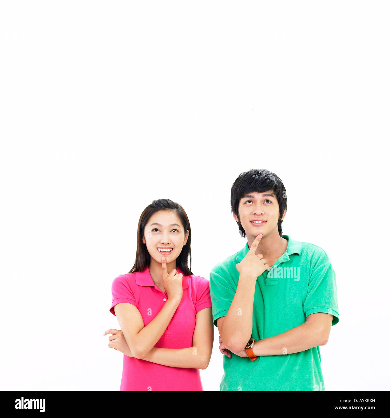 students' look thinking something with looking at the sky Stock Photo ...