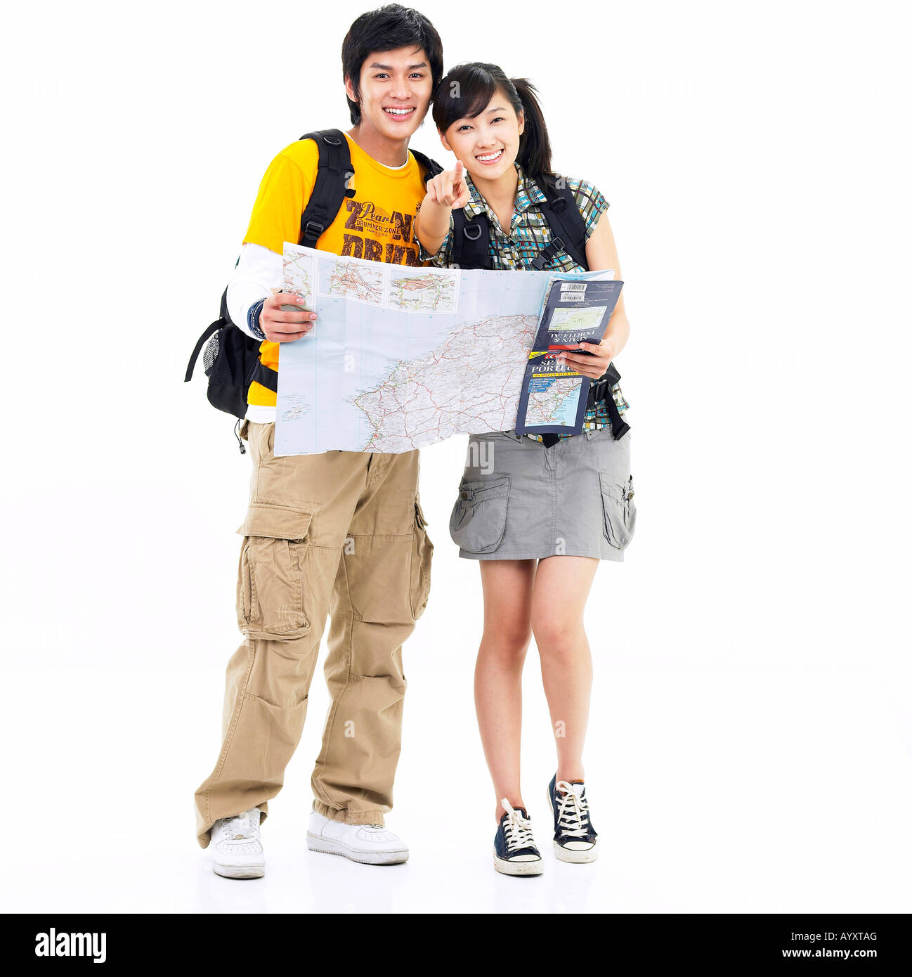 Boy pointing map Cut Out Stock Images & Pictures - Alamy