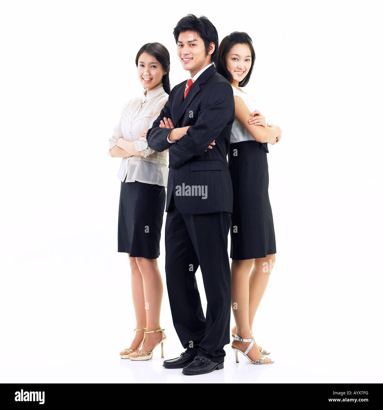 people in suit standing with folding their arms Stock Photo - Alamy