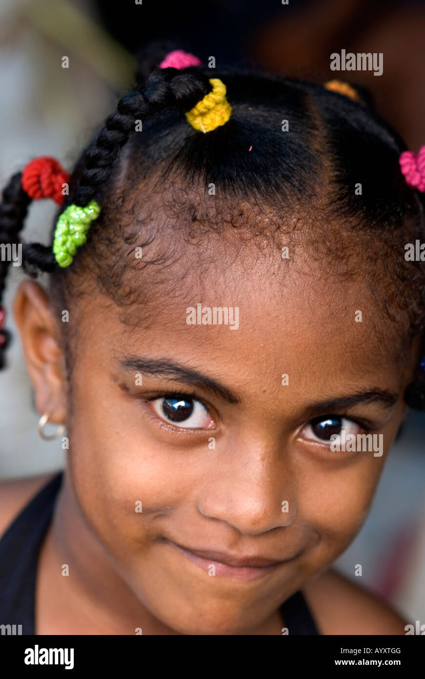 fiji suva girl with braids in market Stock Photo - Alamy