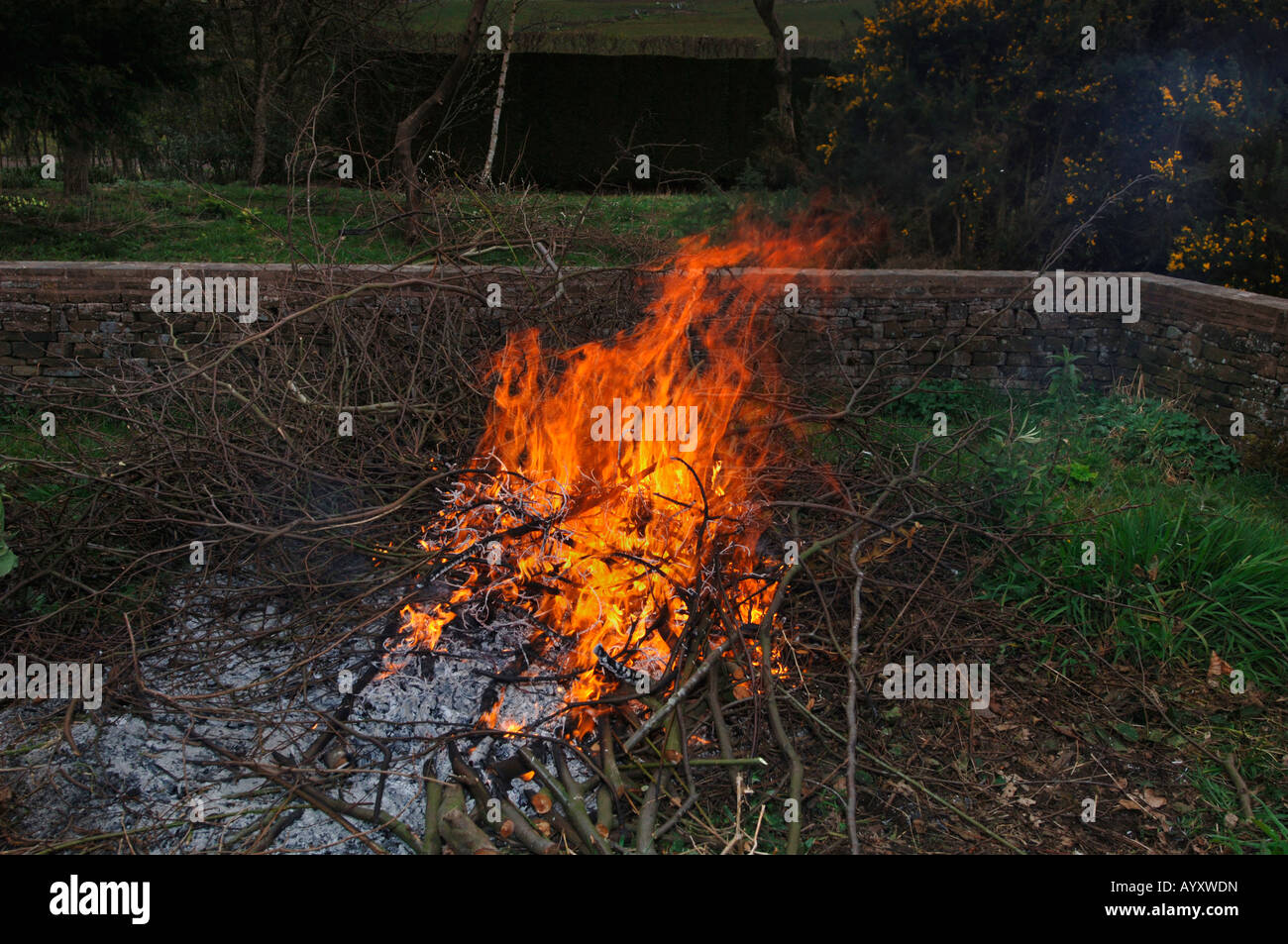 A Garden Bonfire Stock Photo - Alamy