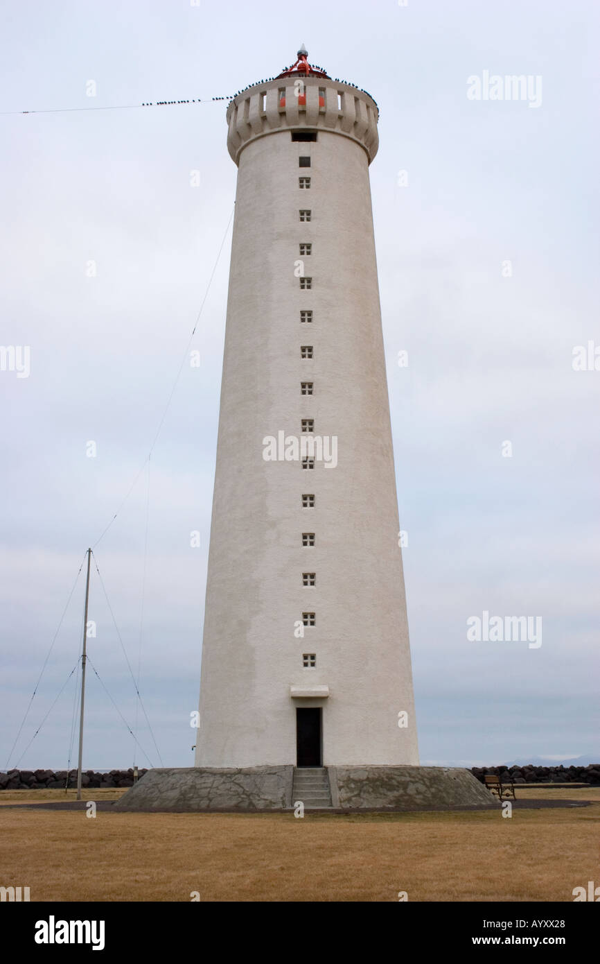 The New Gardskagi Lighthouse, Reykjanes Peninsula, Iceland Stock Photo ...