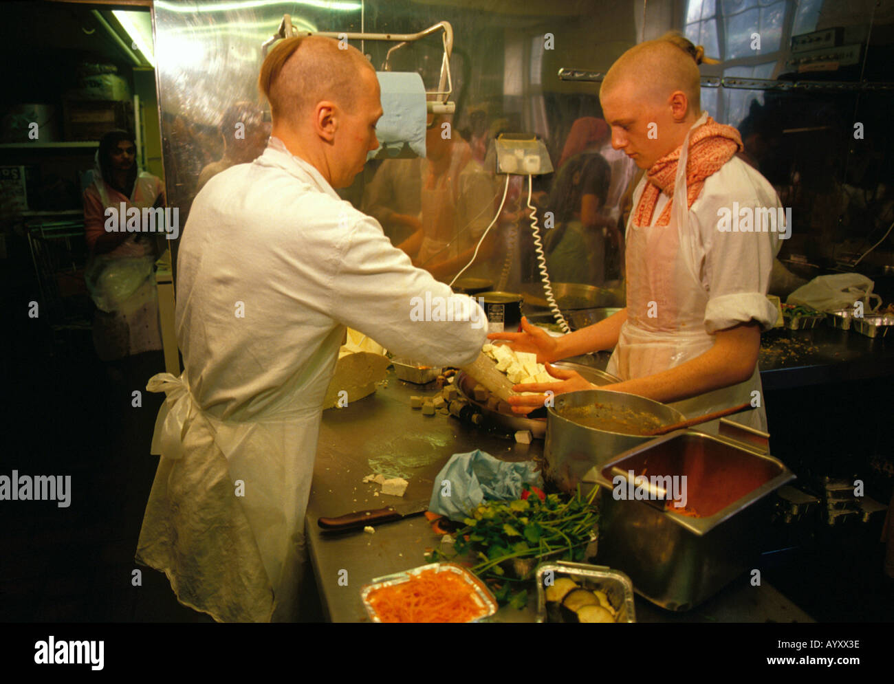 Hare Krishna devotees are cooking in the Hare Krishna Temple ...