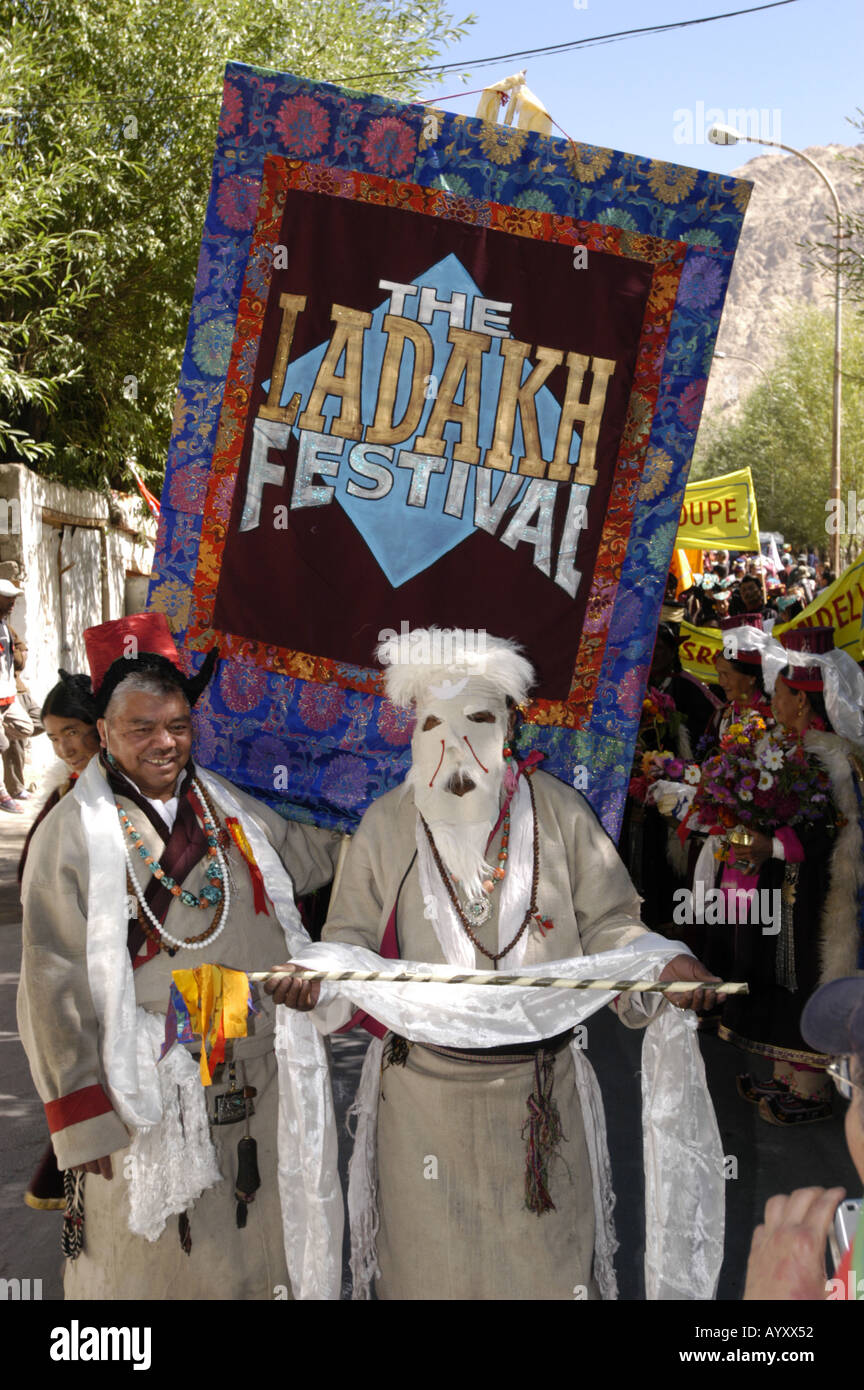 Ladakh people in traditional dress during the Ladakh Festival in Leh ...