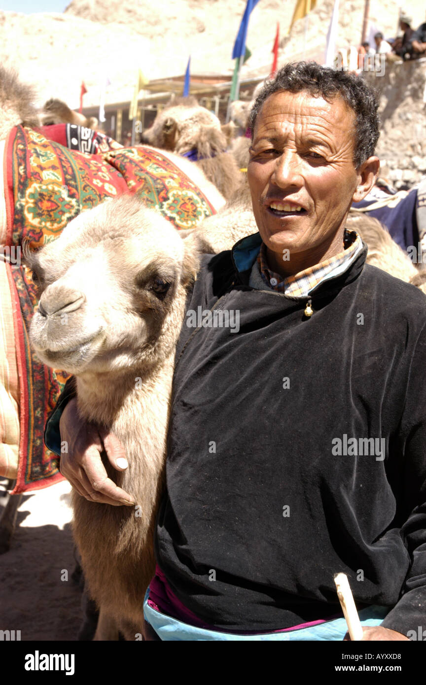 Ladakhi man with Bactrian Camel during Ladakh Festival Leh Ladakh India ...
