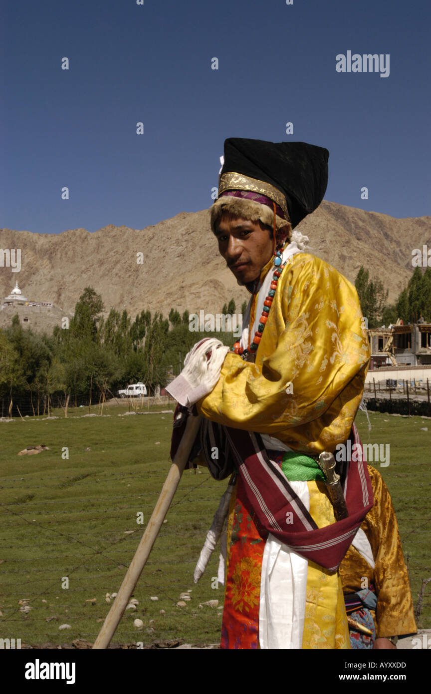 Traditional dress Ladakhi man during Ladakh festival Leh Ladakh India ...