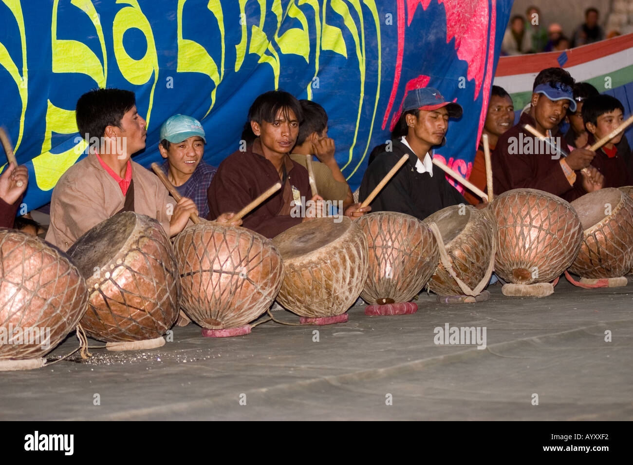 Ladhaki drummers Ladakh Festival Leh Jammu Kashmir India Stock Photo ...
