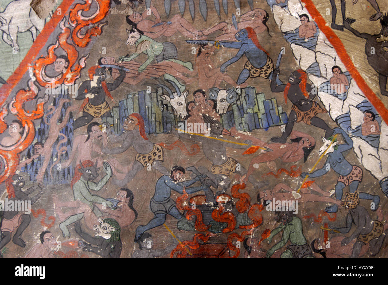 Intricate scenes of buddhist figures hi-res stock photography and ...
