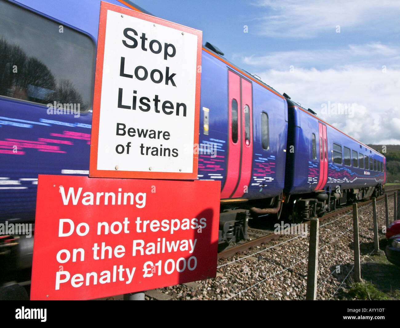 Notice sign instruction railway hi-res stock photography and images - Alamy