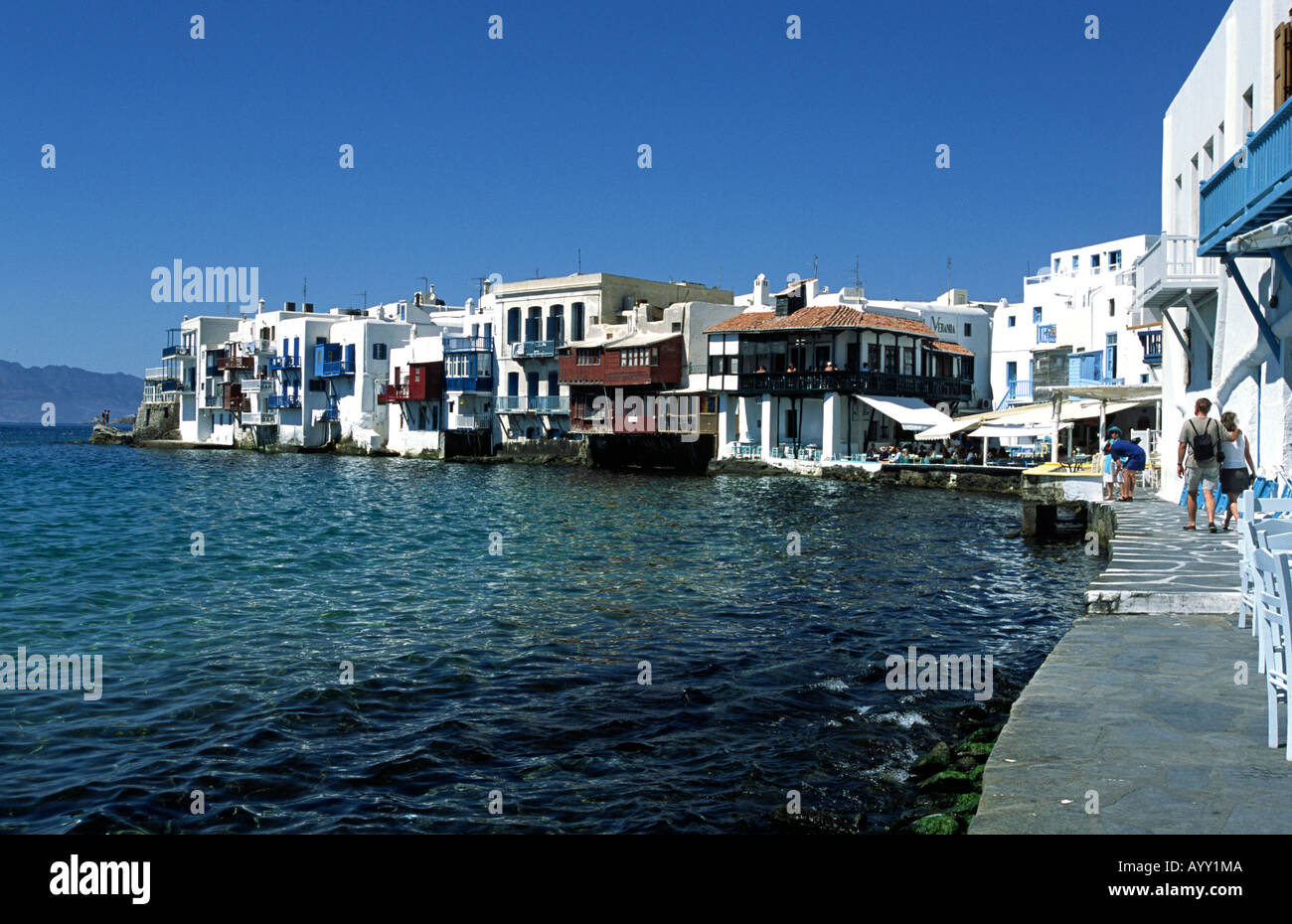 Promenade at Mykonos Greece Stock Photo - Alamy