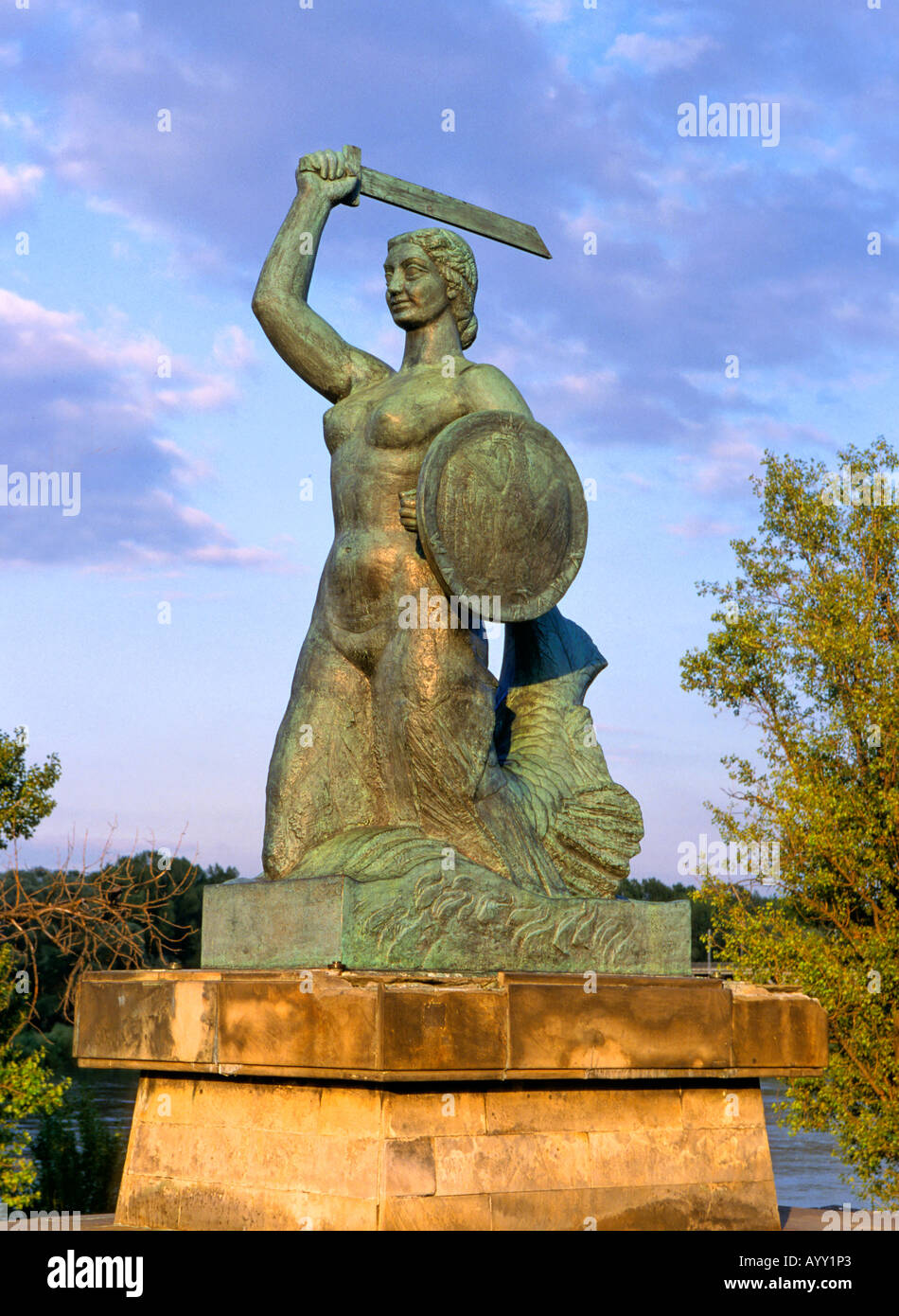 Mermaid Monument Warsaw Poland Stock Photo - Alamy