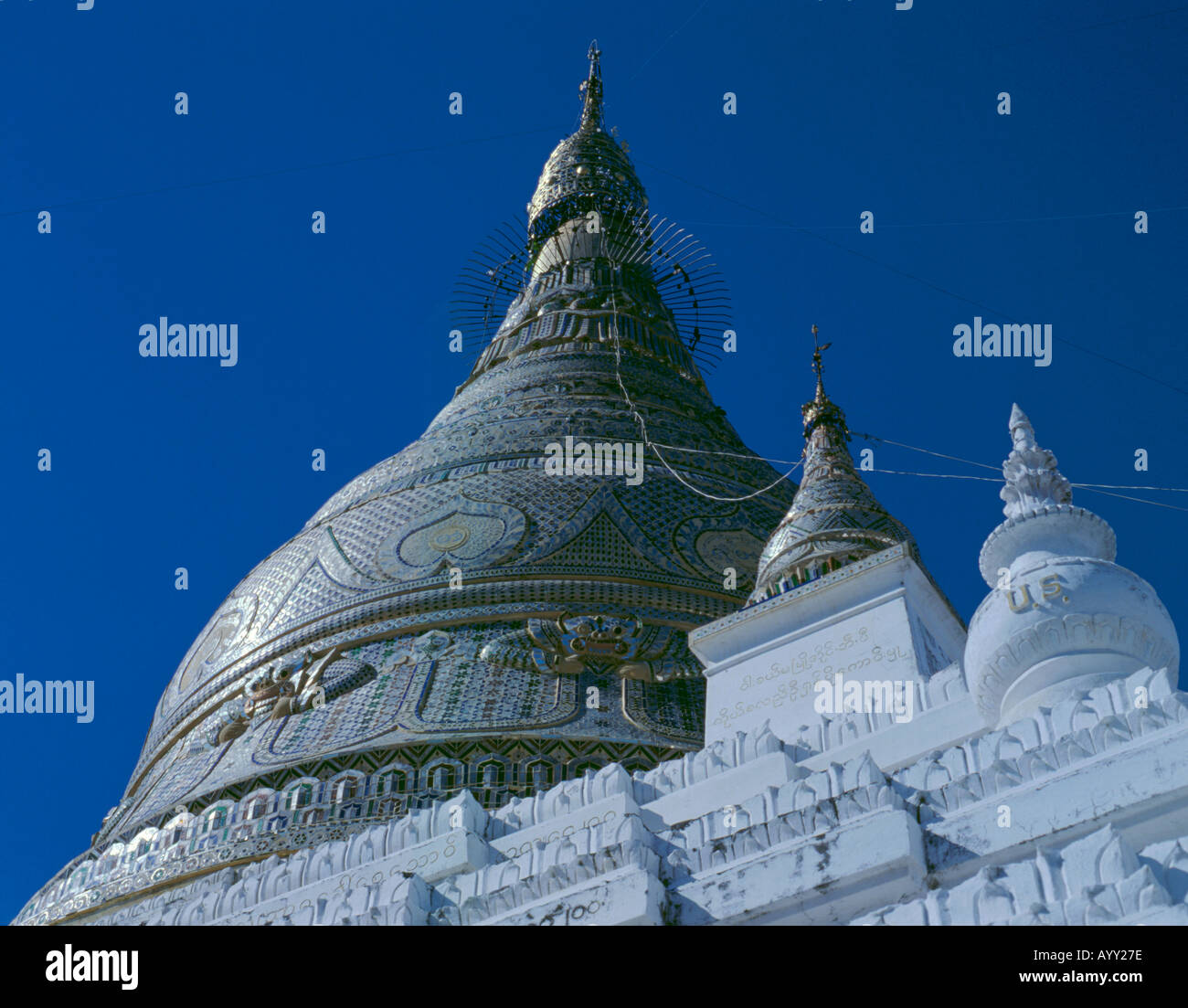 Ornately decorated stupa, Mandalay, Myanmar, Asia Stock Photo - Alamy