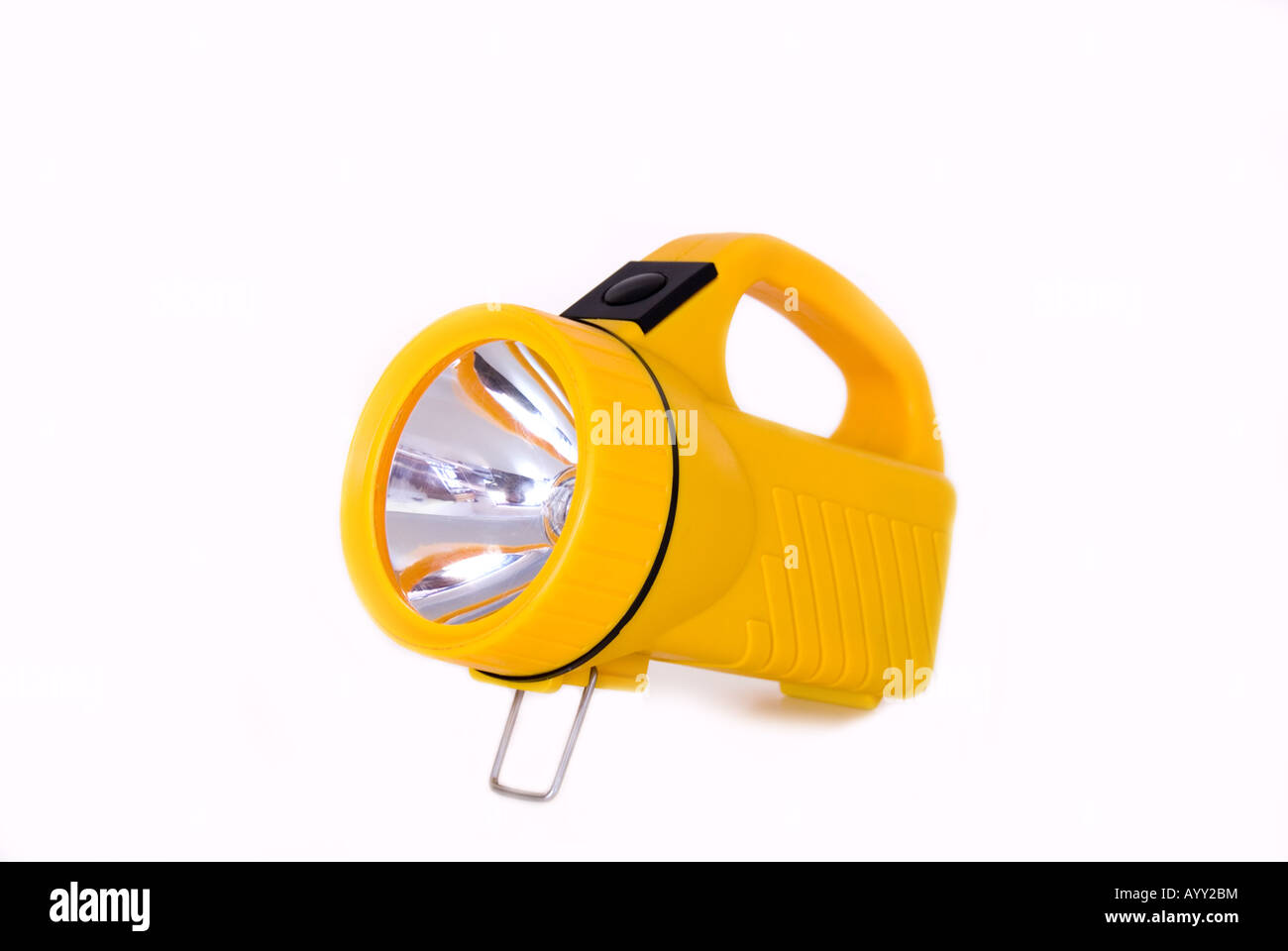 Yellow flash light on white background Stock Photo - Alamy
